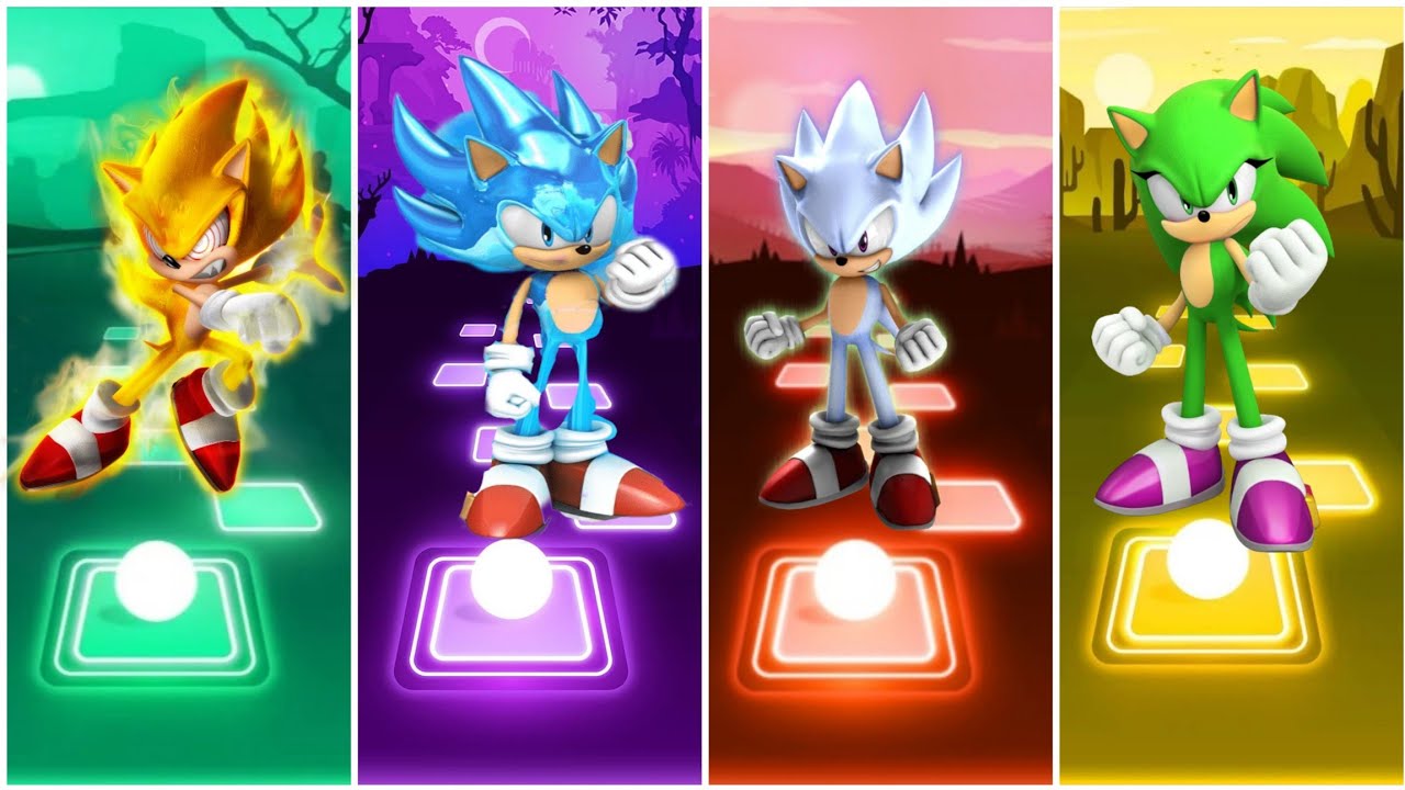 Sonic Hedgehog Team | Super Sonic vs Green Sonic vs Hyper Sonic vs Blue ...