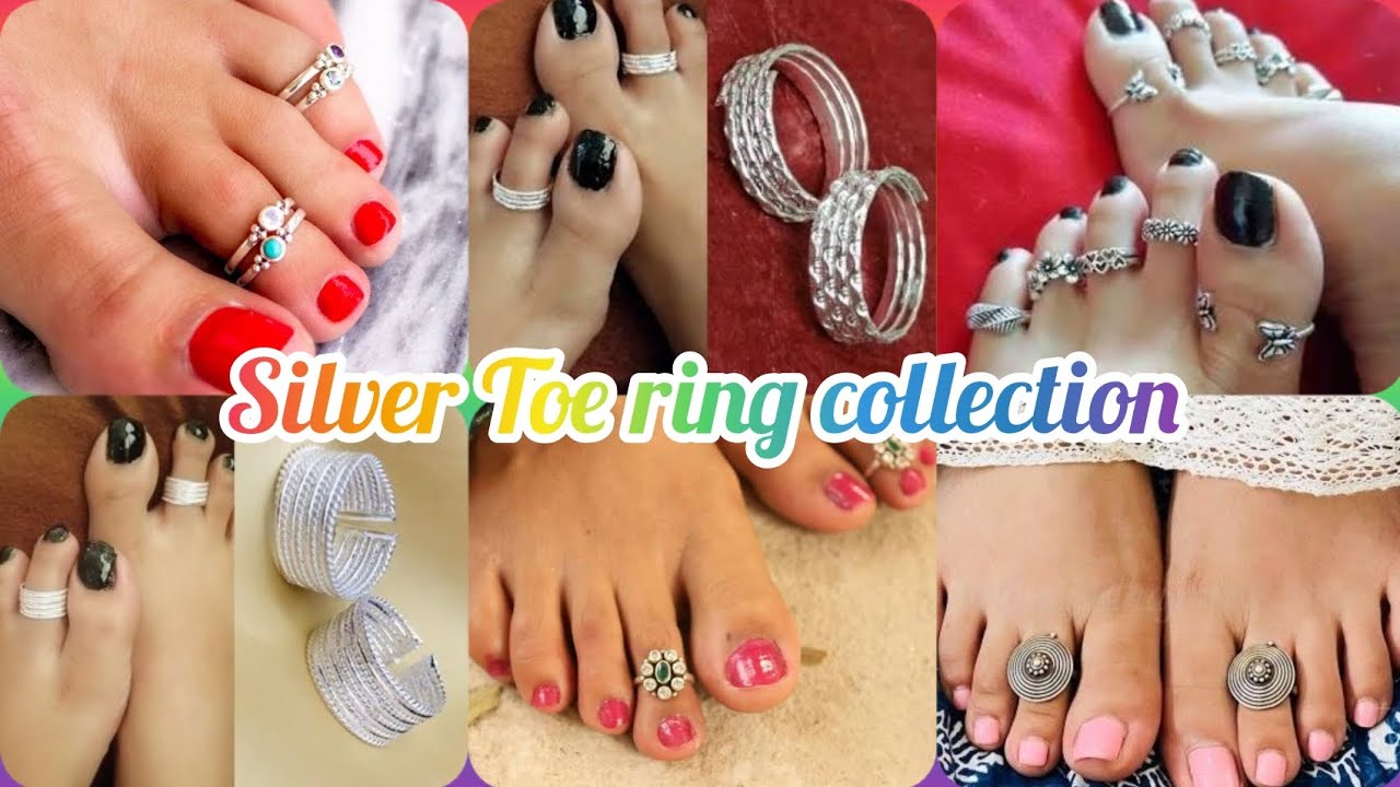 trendy silver toe ring collection/stylish silver toe ring design - YouTube