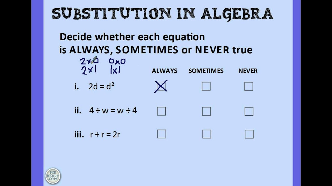 Substitution in algebra - YouTube