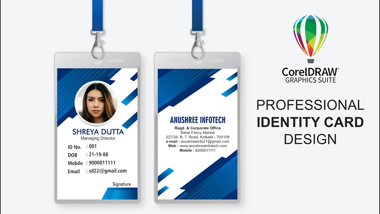Professional Identity Card Design in CorelDRAW | I-card Design ...
