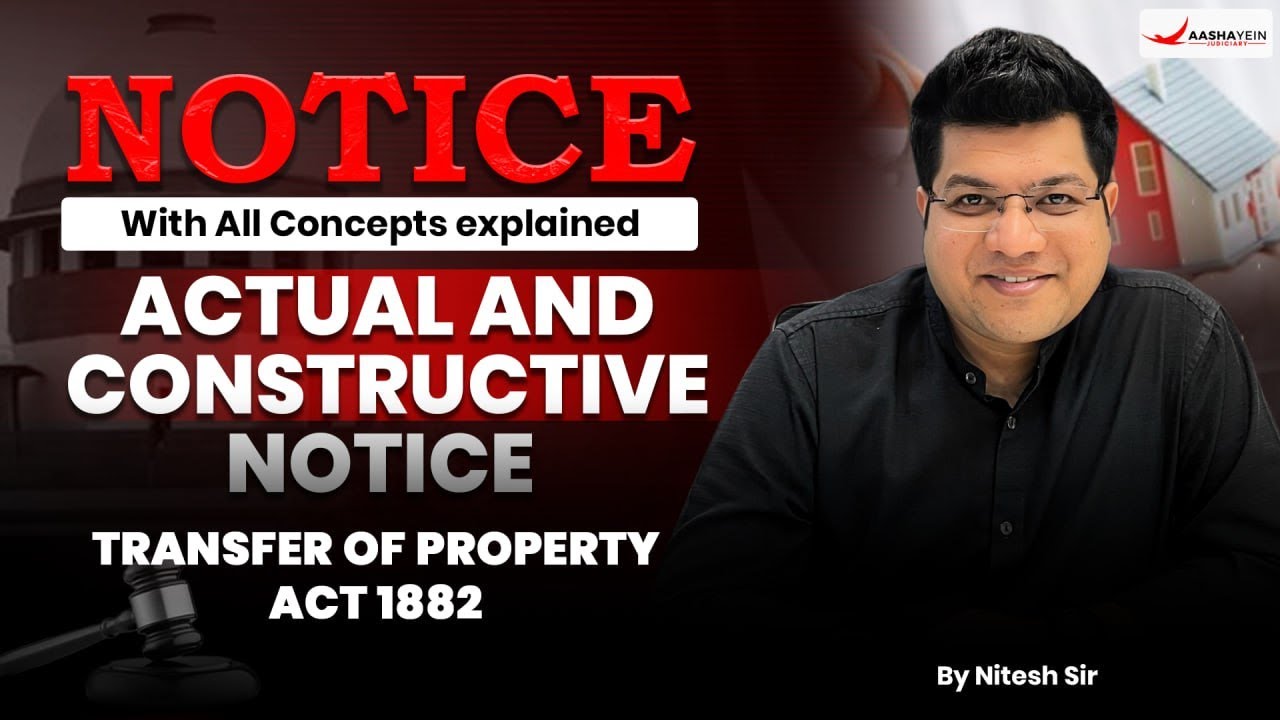 Notice - Actual & Constructive Notice | Transfer of Property Act 1882 ...
