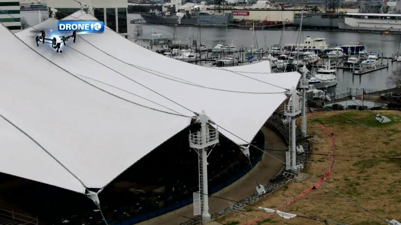 DRONE 10: Atlantic Union Bank Pavilion amphitheater in Portsmouth ...