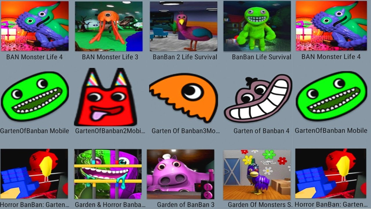 BAN Monster Life 4,BAN Monster Life 3,Banban 2 Life Survival,Garten Of ...