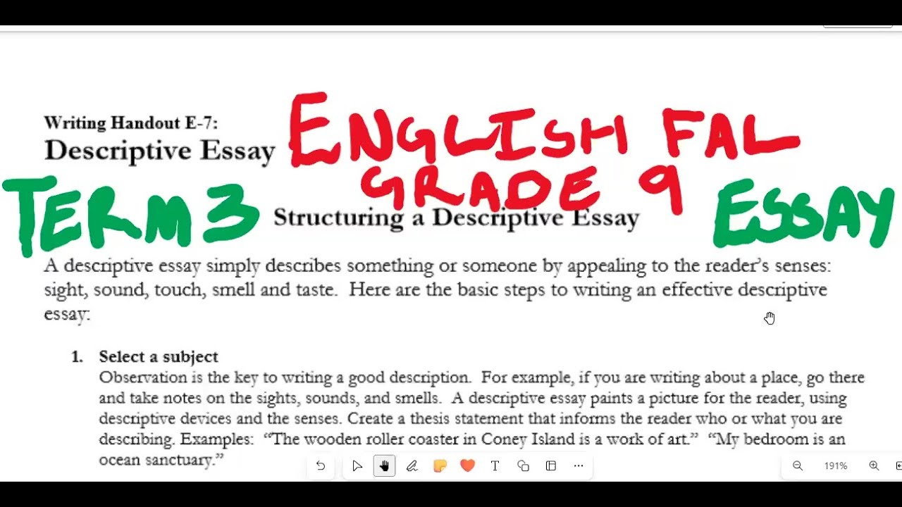 English Fal Grade 9 Essay guidelines Term 3 @mathszoneafricanmotives ...
