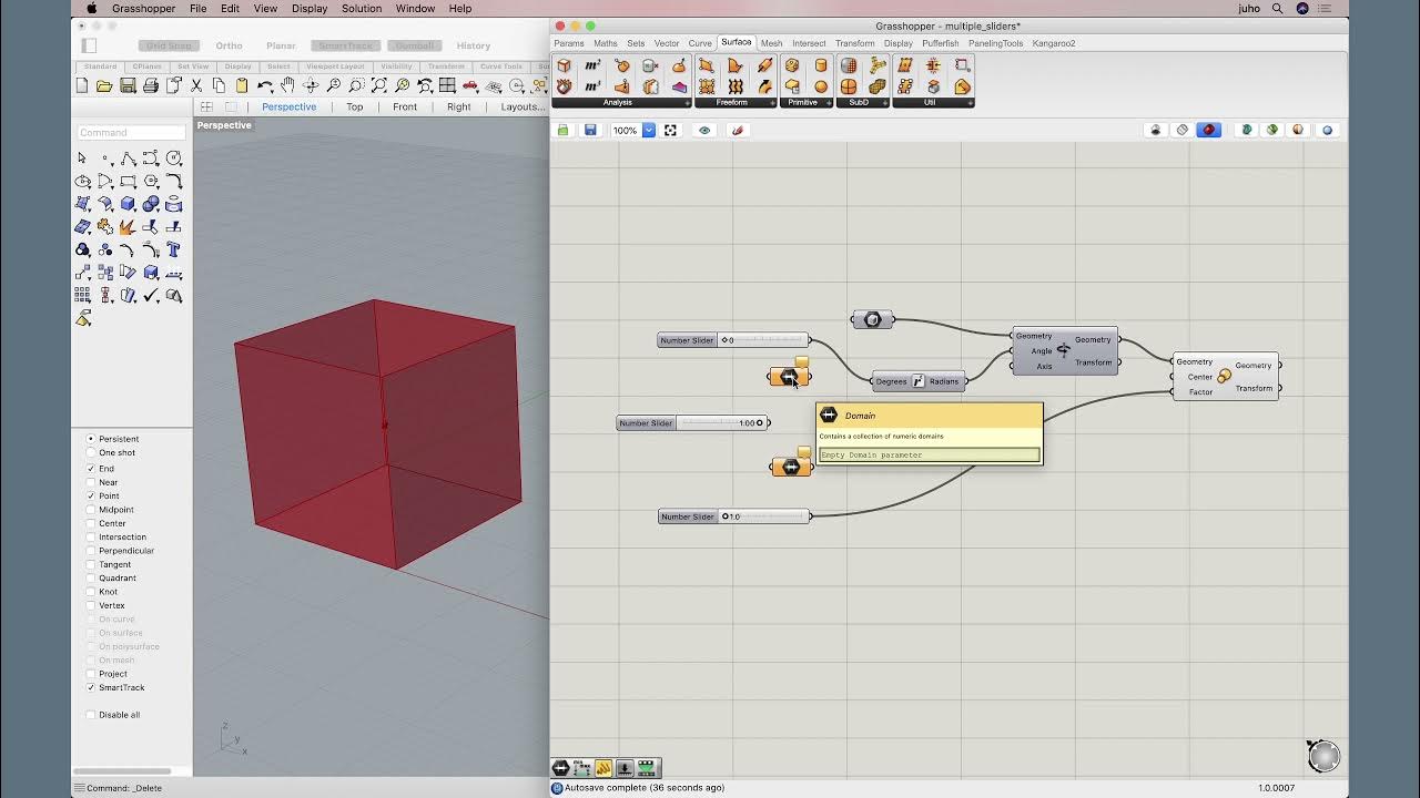 Grasshopper - Changing multiple values (sliders) at the same time - YouTube