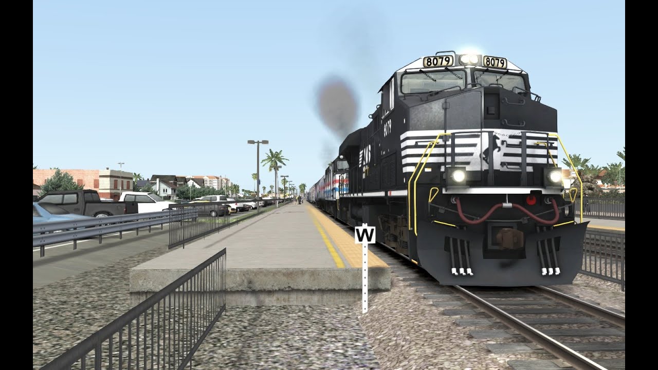 PLAYING TRAIN SIMULATOR WITH NS ON A AMTRAK TRAIN IN CALIFORNIA - YouTube