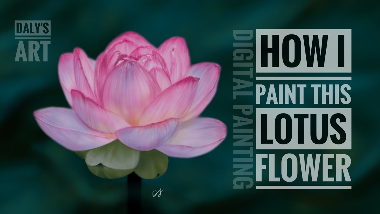How I paint this lotus flower | Realistic Digital painting | iBisPaint | See my steps at ...