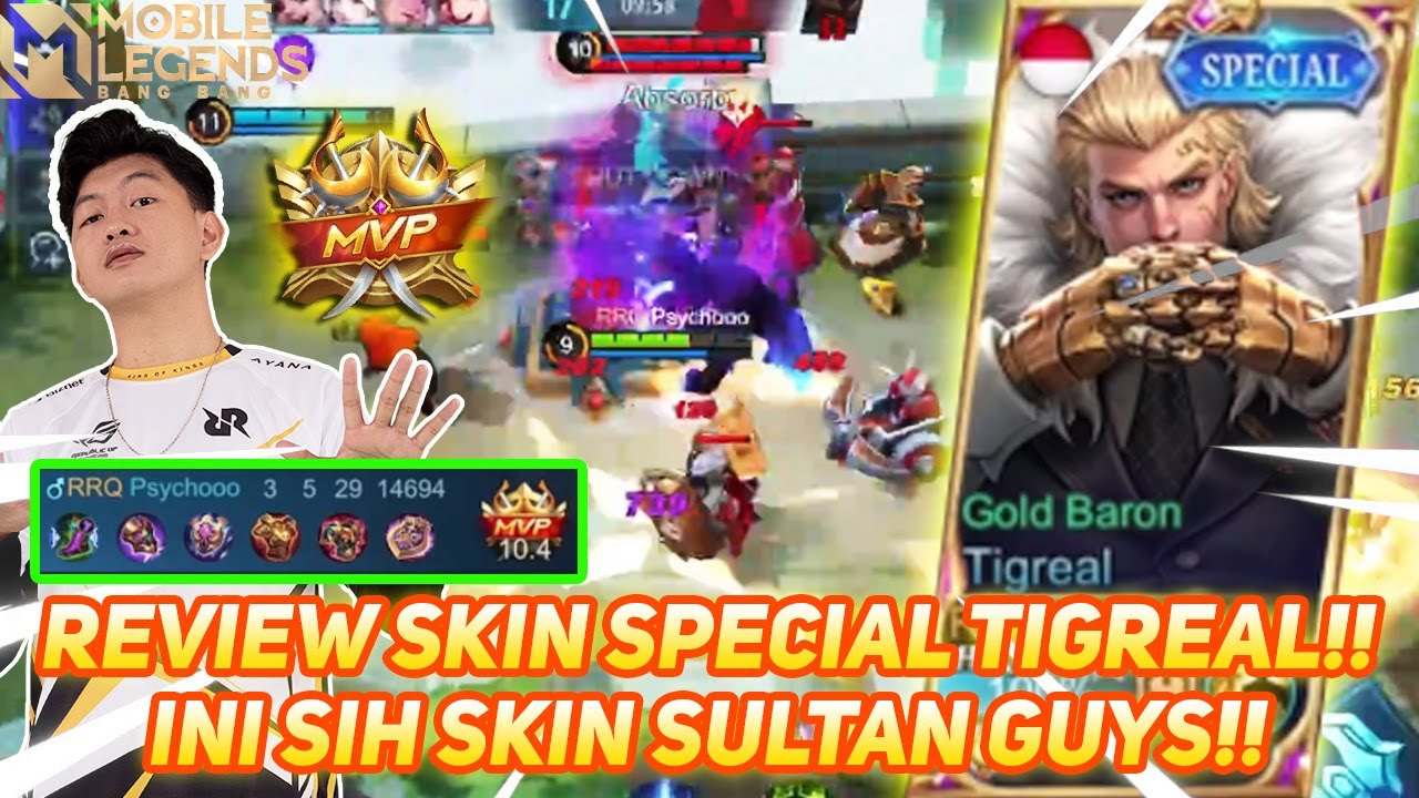 REVIEW SKIN SPECIAL TIGREAL GOLD BARON !! AUTO MVP BOSS !! - YouTube
