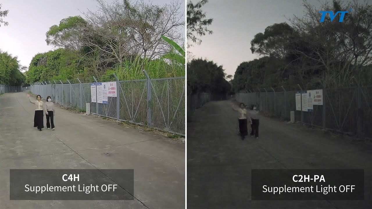 TVT C4H 8MP vs C2H-PA 8MP Night Vision - YouTube