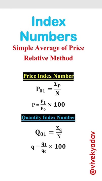 Index Number | Simple Average of Price Relative Method #Formula #bcom #education #commerce # ...