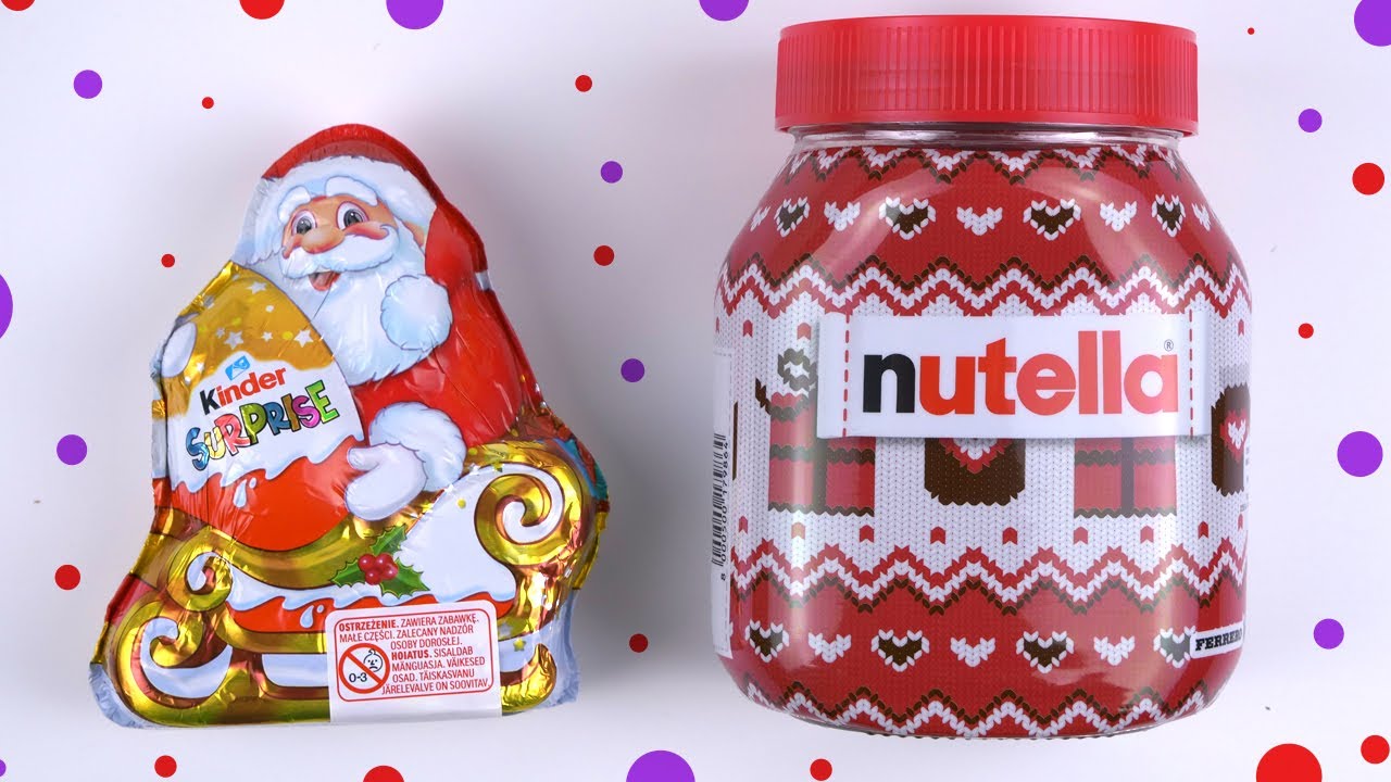 KINDER SANTA CLAUS surprise egg with toy / CHRISTMAS NUTELLA - YouTube