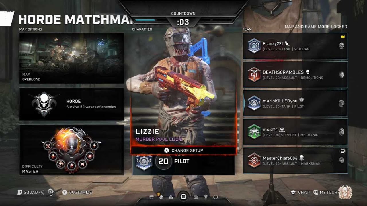 Gears 5 Overload, Master, Pilot, Lizzie - Murder Pool Lizzie 29+-50 ...