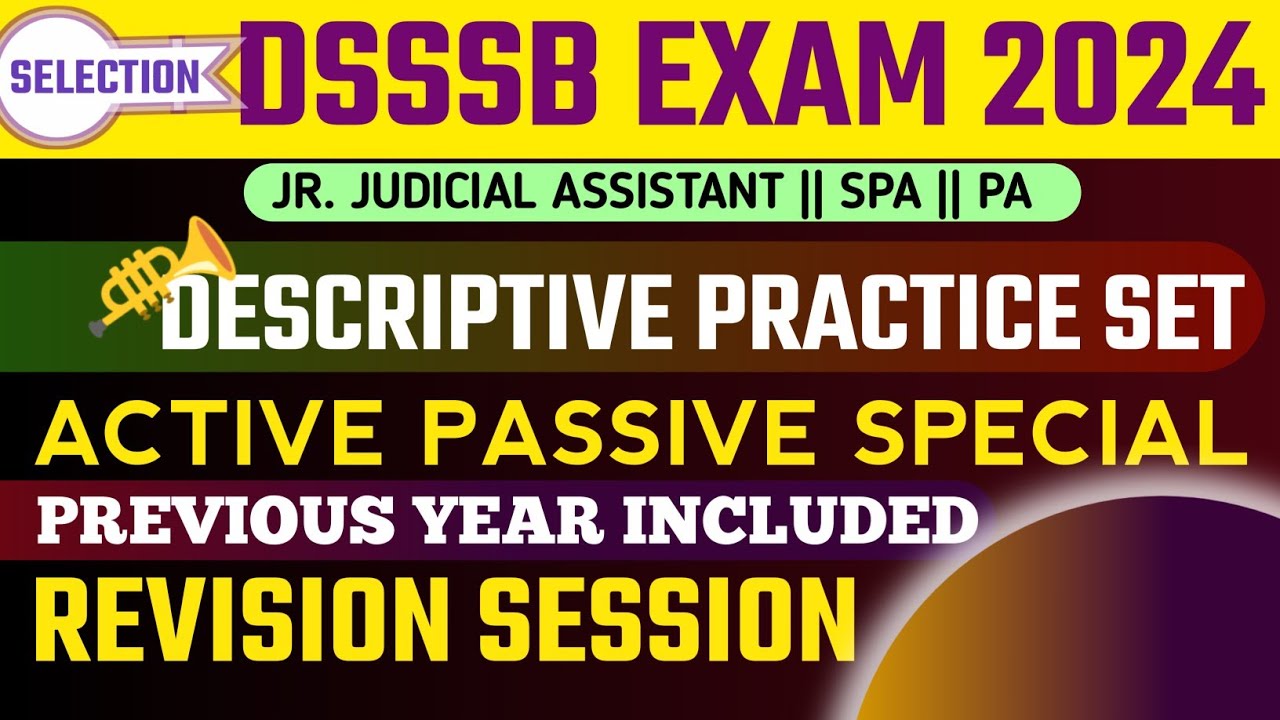 DSSSB JJA SPA PA Descriptive Exam 2024 ||Grammar PRACTICE SET🔥 ...