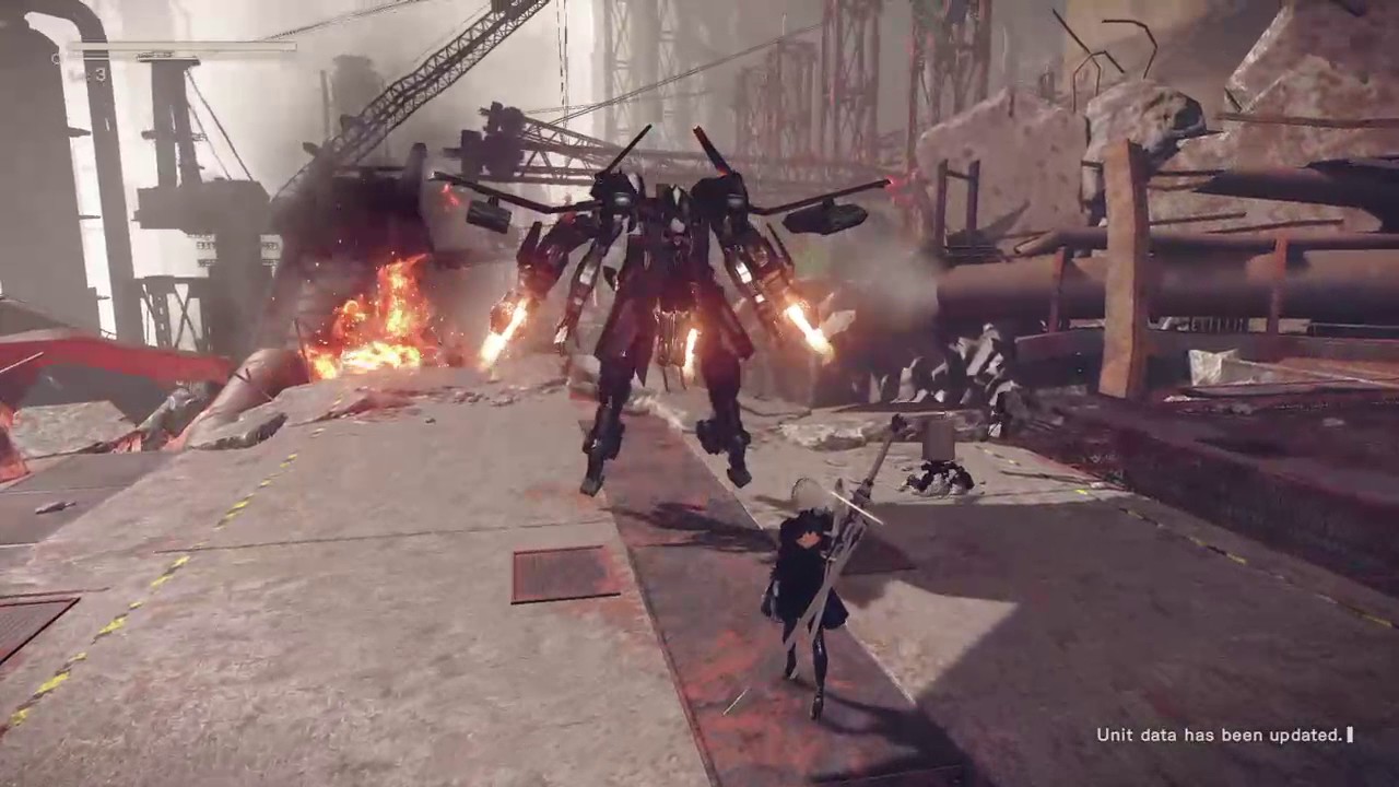 Nier: Automata - Hard Mode. First Boss Walktrough. - YouTube