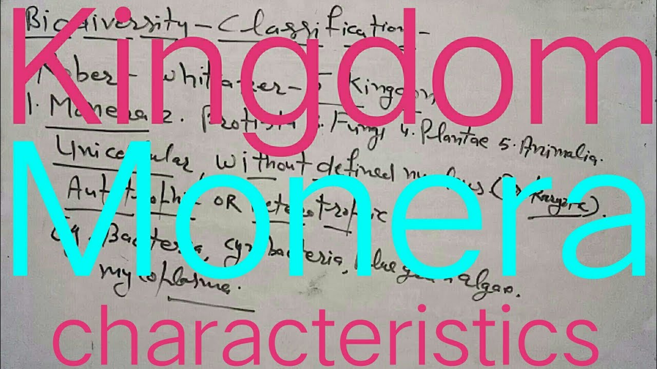 Explain Kingdom - Monera Robert Whittaker Classification, biodiversity ...