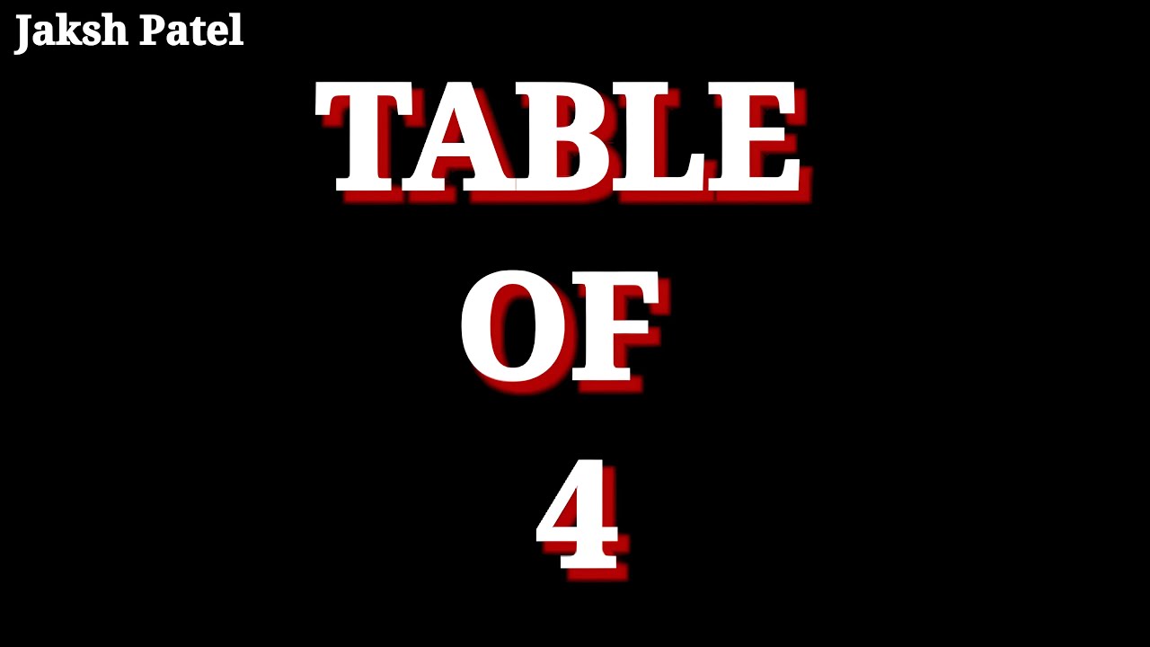 Table of 4 in English | Multiplication Tables in English | Learning ...