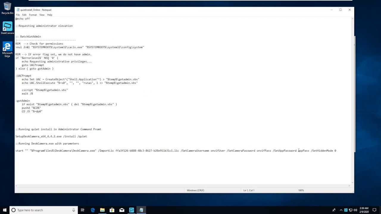 Remote deployment of DeskCamera on a PC with the Internet access - YouTube
