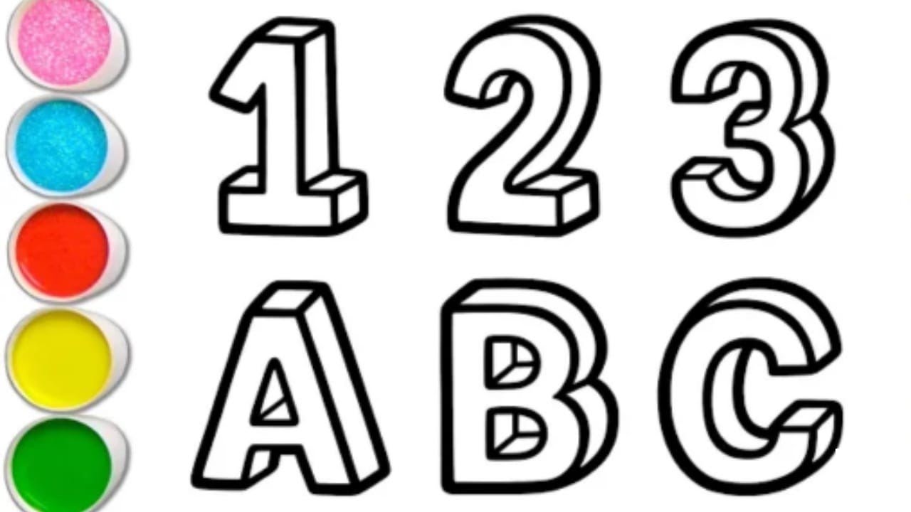 123 ABC drawing, coloring & painting for kids and toddlers | Learn Abcd ...