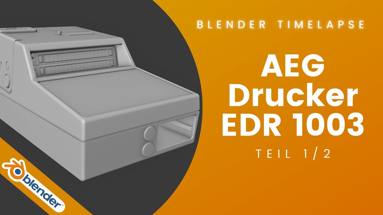 AEG EDR 1003 Fahrscheindrucker Teil 1/2 - 3D Modeling Blender Timelapse ...