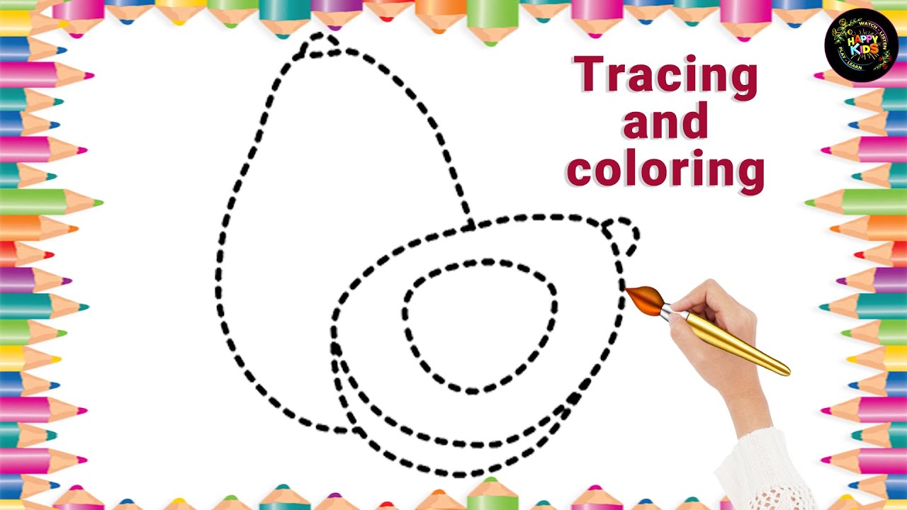 learn how to trace, draw and color for kids Fruits II Painting and ...