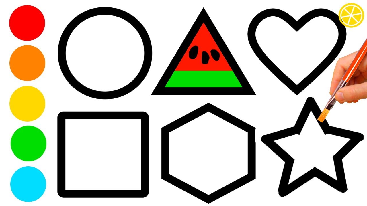 Fruits Shapes Drawing and Coloring for kids Learn Shapes - YouTube