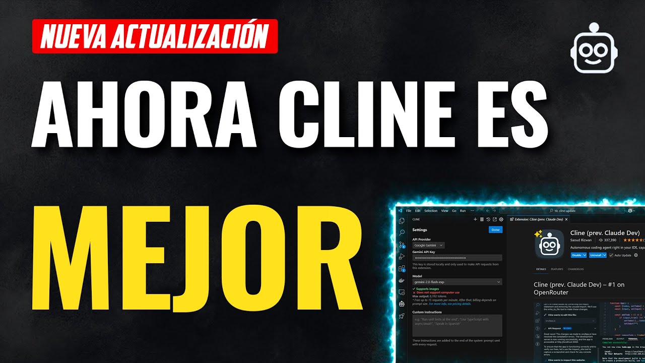 Cline: El mejor asistente de coding con IA para VS Code [Gratis] - YouTube