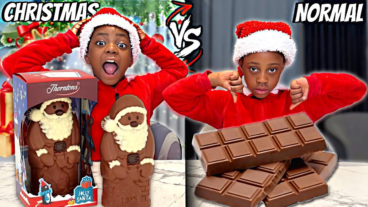 Eating REAL vs CHRISTMAS Food🎅🏾🎄 Challenge!| Sasha&Asher - YouTube