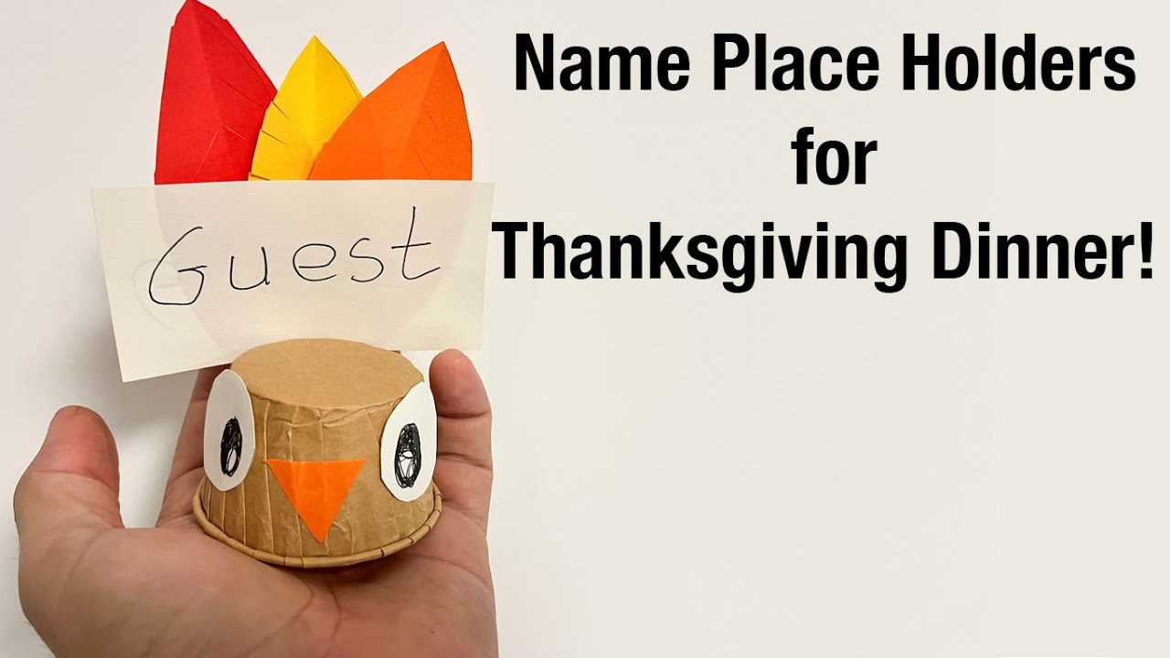 DIY Paper turkey Name Place holders for Thanksgiving Dinner - YouTube