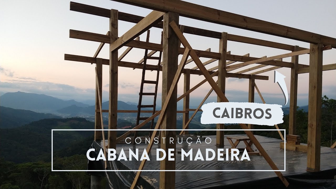 CABANA DE MADEIRA I Caibramento do Telhado I Caibros – SZ#07 CM#04 ...