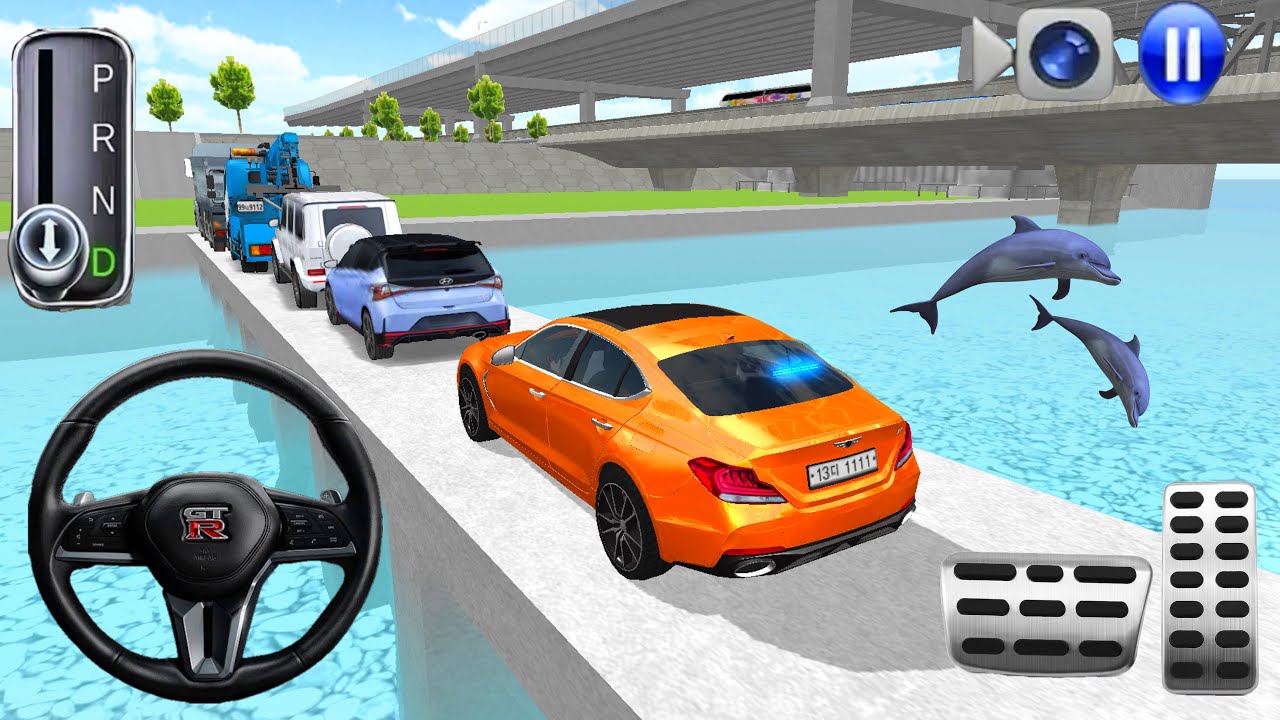 Toady new construction vehicle cross with mini river bridge- 3d car ...