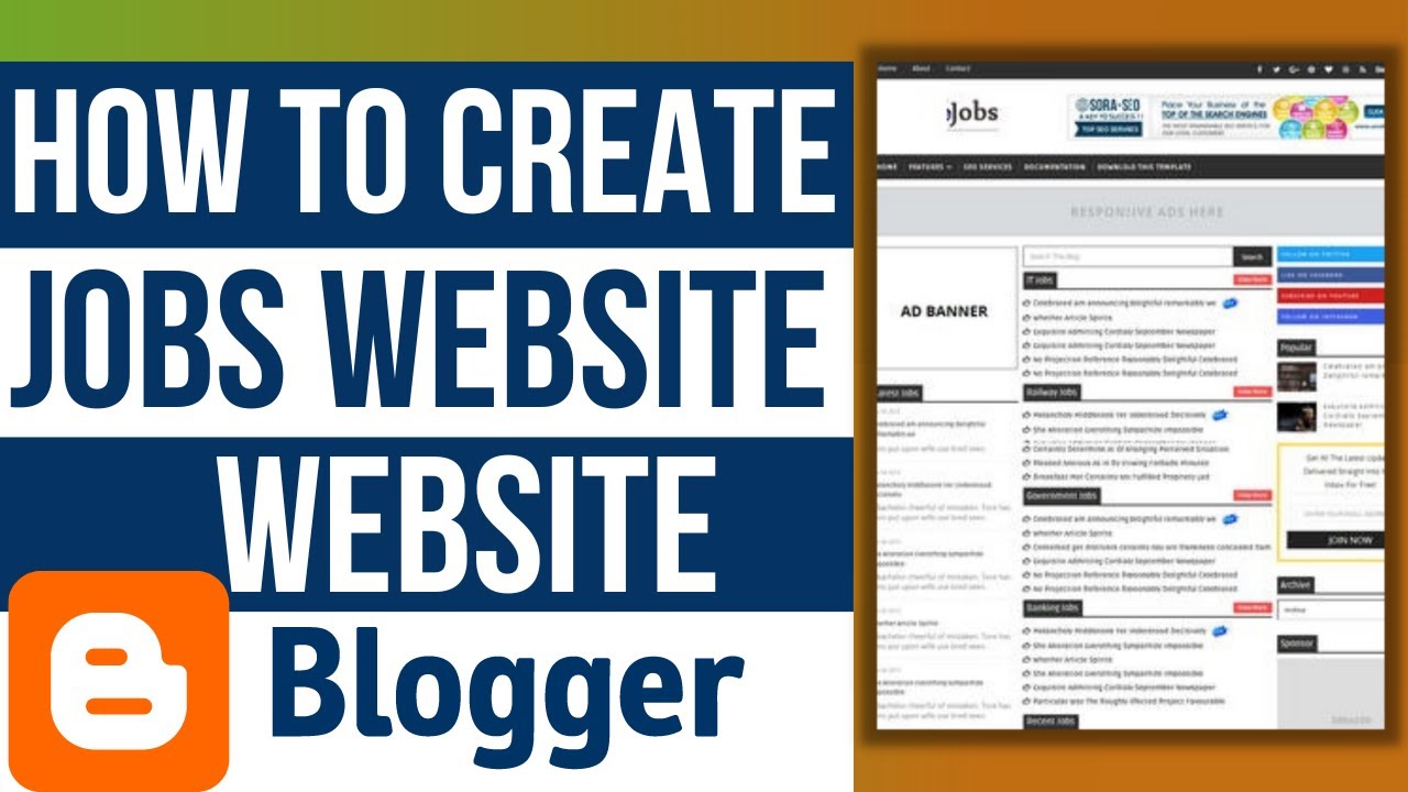 How to Create a Jobs Website in Blogger (Blogspot.com) | Best Blogger ...
