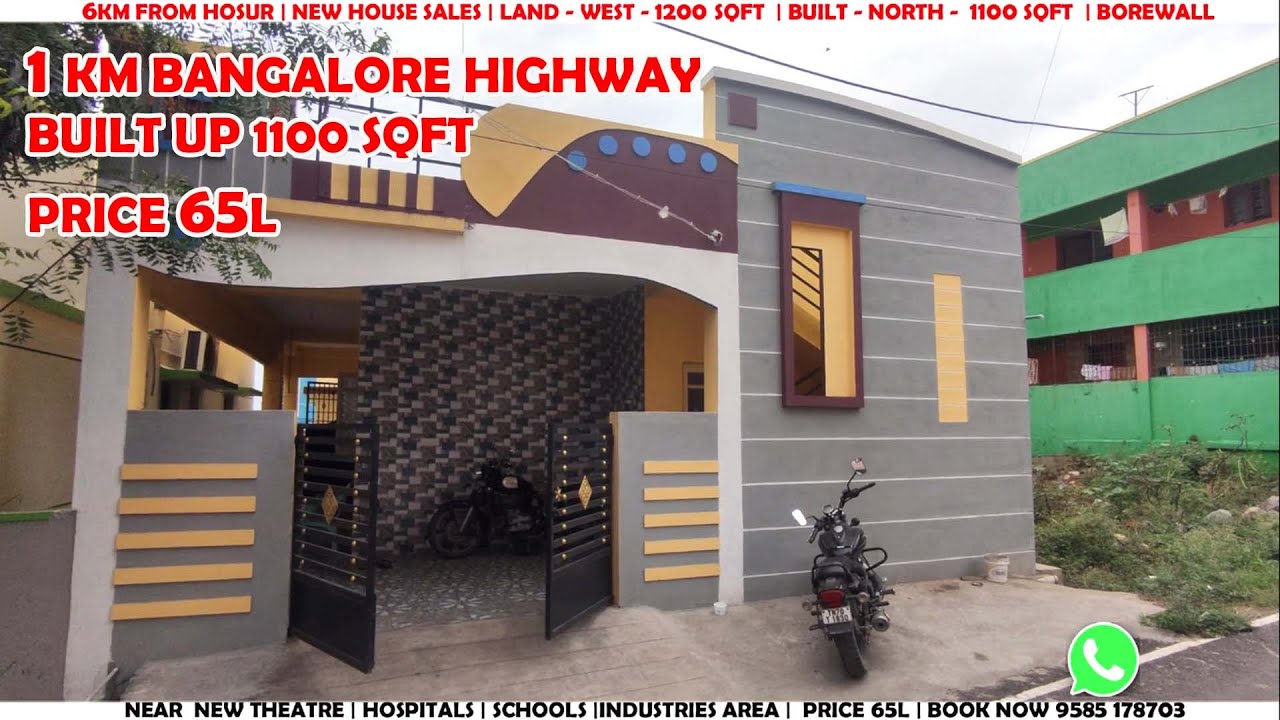 5KM HOSUR | LAYOUT | 2BHK HOUSE SALES | NORTH | AREA 1200 SQFT | BUILT ...