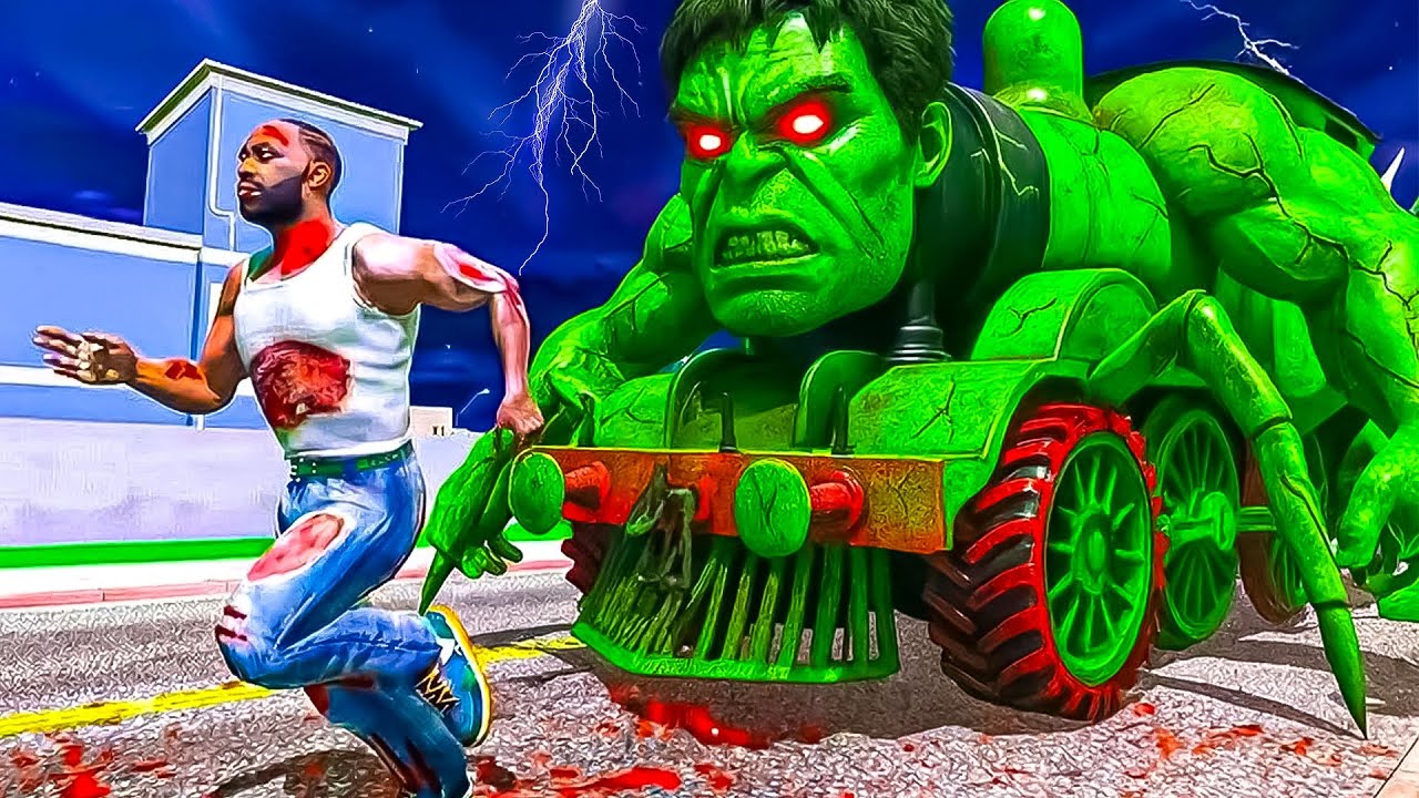HULK Train attack Franklin in Indian Bikes Driving 3d - YouTube