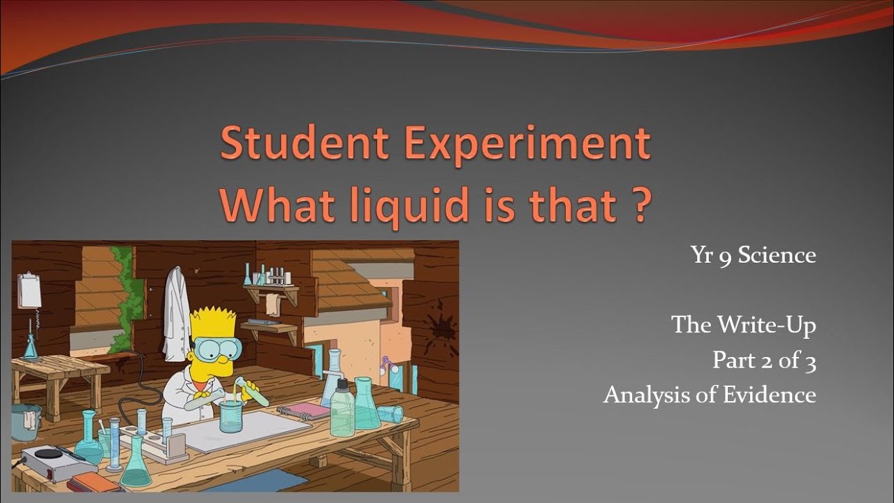 Year 9 Chemistry Student Experiment Assessment Task Write up 2 A of E ...