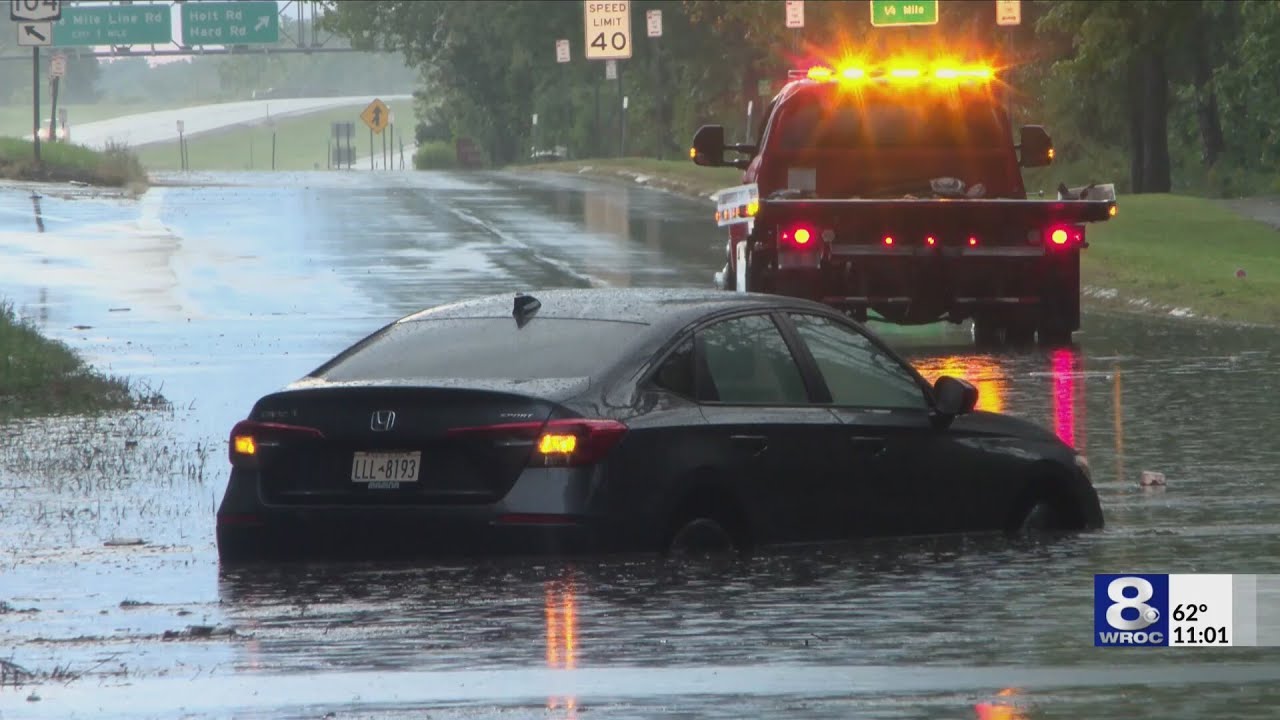 Tracking the rain: Flooding around Monroe County - YouTube