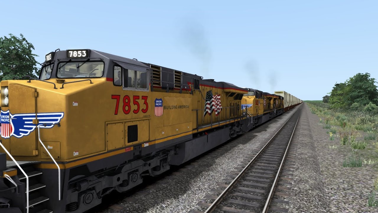 TSC2024: UP intermodal train all double stacks - YouTube