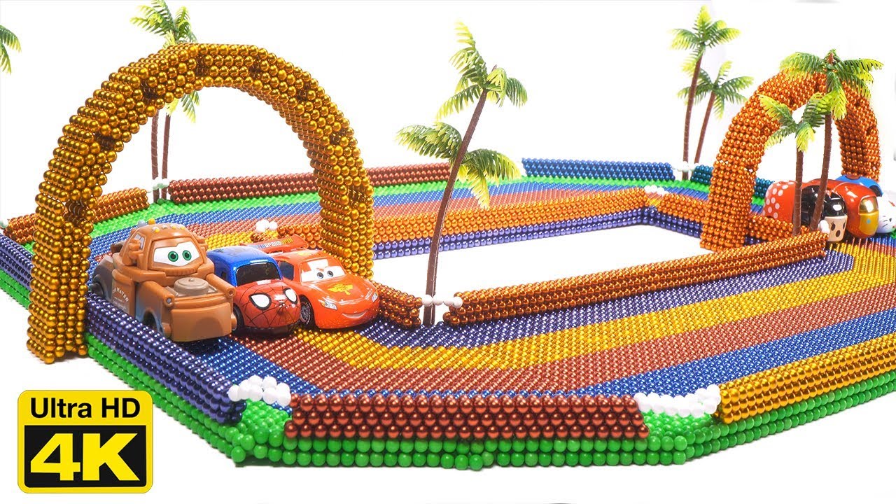 DIY - Making Disney Pixar Race Track With Magnet Balls - Magnet Crafts ...