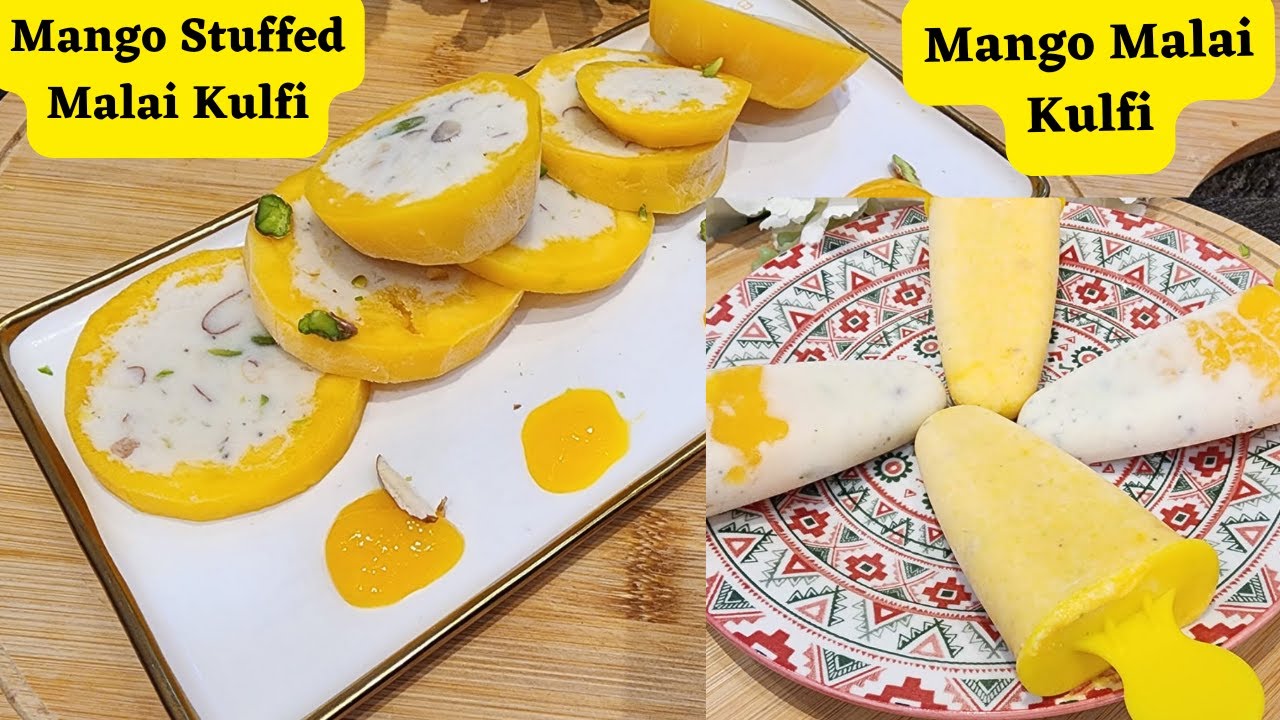 Mango Stuffed Malai Kulfi | Mango Dessert | Mango Malai kulfi | Mango ...