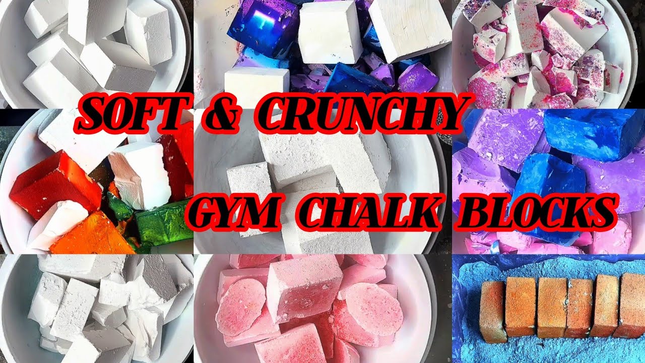 Gym Chalk Blocks Crush Soft Crunchy Dyed And Plain Color Compilation 💕 ...
