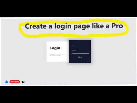 How to create a Login Page like a PRO!!! - YouTube