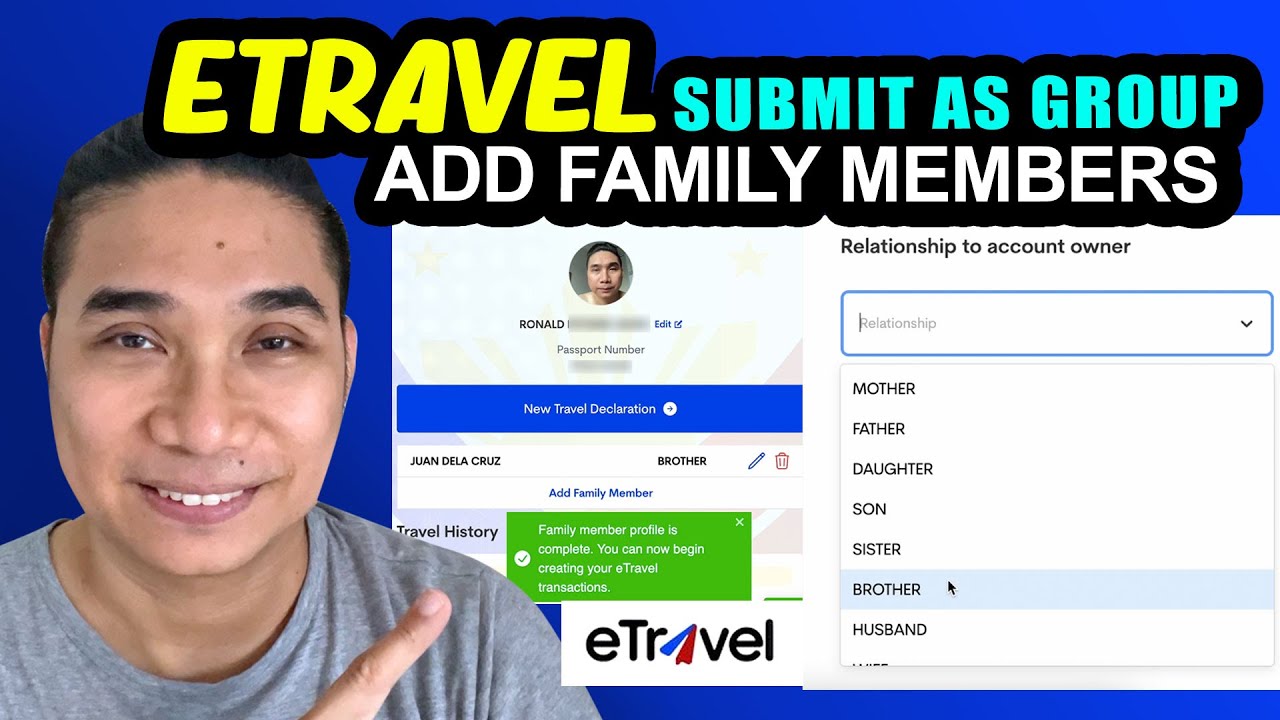 ETRAVEL TUTORIAL HOW TO ADD FAMILY MEMBERS | ETRAVEL GROUP REGISTRATION ...