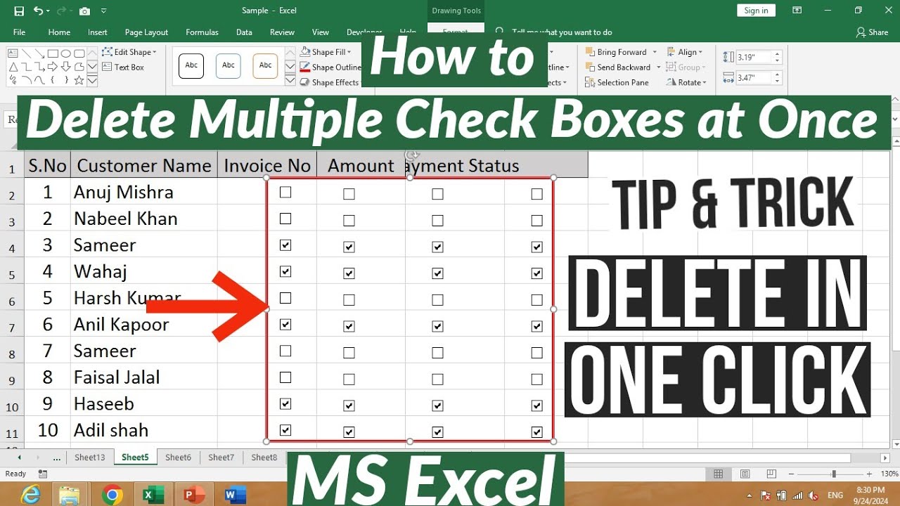 How To Delete Multiple Check Boxes In One Click In MS Excel Delete how-to-delete-multiple-check-boxes-in-one-click-in-ms-excel-delete