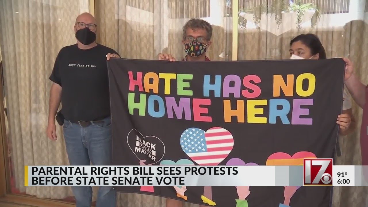Parental rights bill sees protests before state senate vote - YouTube