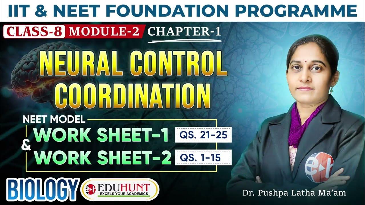 20. WS-1 (Qs. 21-25) & WS-2 (Qs. 1-15) | Neural Control Coordination | Module-2 | Class-8 ...