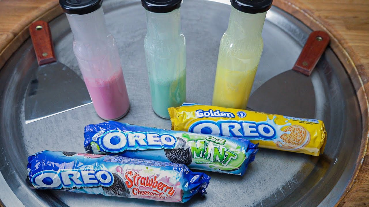 Asmr Oreo Golden Mint Strawberry Cheesecake Ice Cream Rolls Oddly