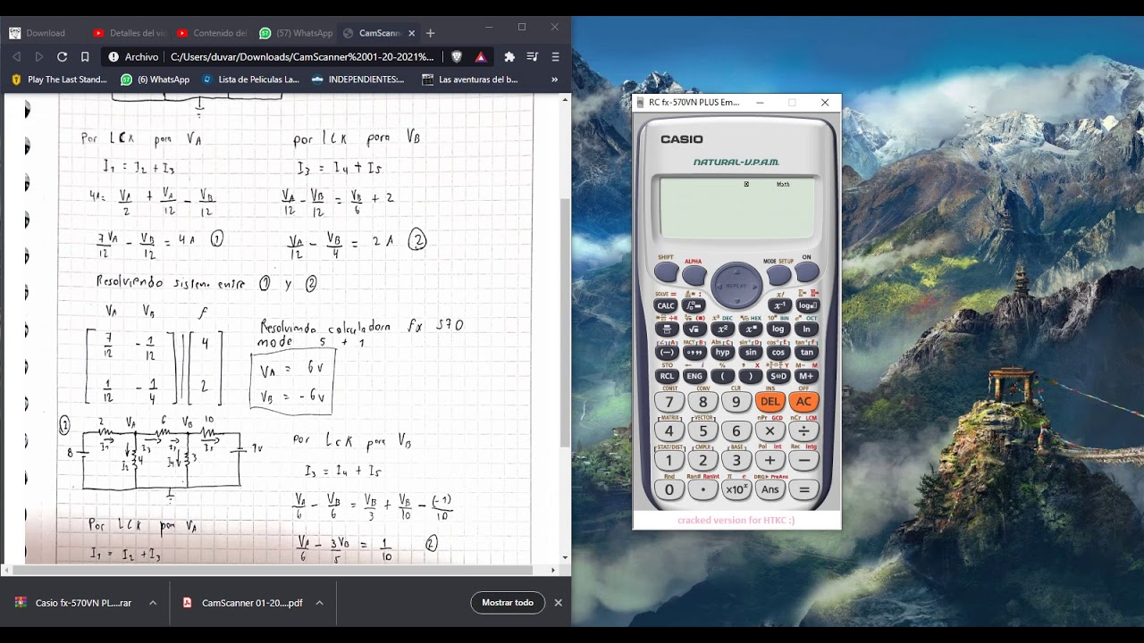 resolver sistemas de ecuaciones 2x2 usando calculadora casio fx 570 ...