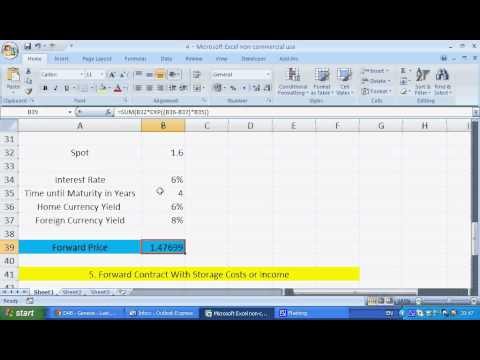 VsCap: How to value forwards/futures in excel