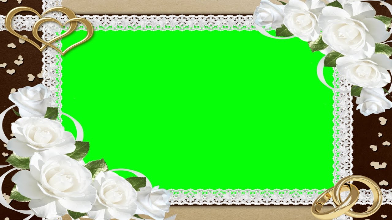 Brown Wedding Frame with white flowers , Green Screen - YouTube