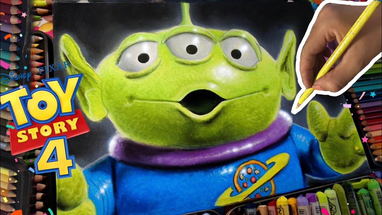 DIBUJANDO A ALIEN TOY STORY 4 POSTER REAL(DISNEY PIXAR) DRAW ALIEN TOY ...
