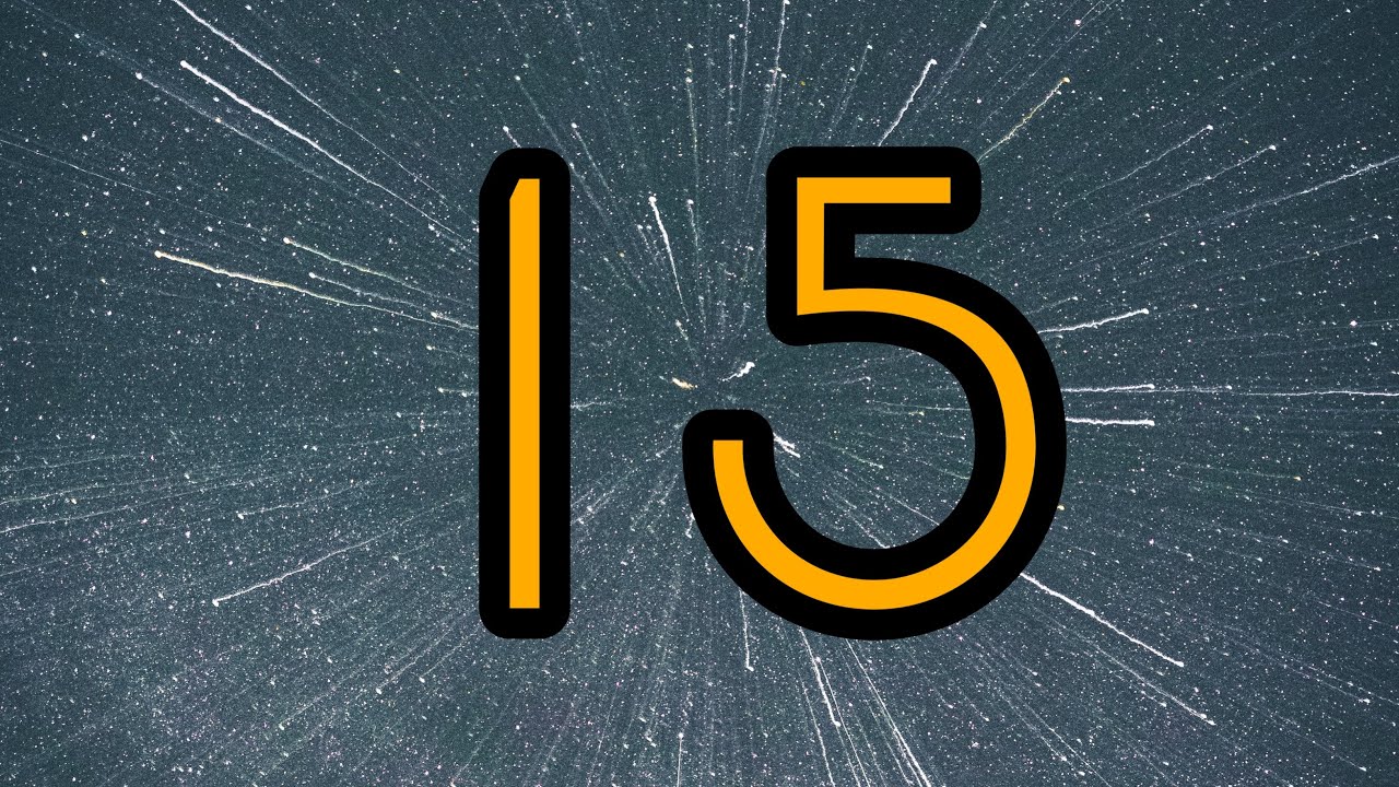 15 Second Timer ⏰ | Bright big yellow numbers and relaxing background ...